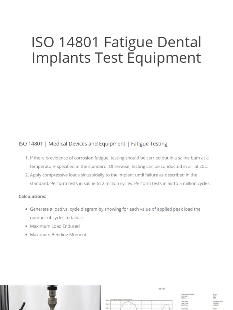 ISO 14801 Fatigue Dental Implants Test Equipment | PDF
