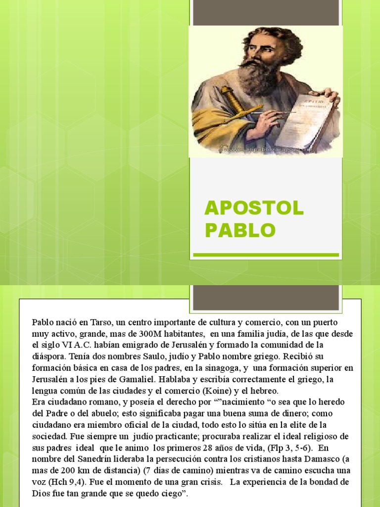 Pablo: Vida y Cartas Apostólicas | PDF | Pablo el apóstol | Contenido ...