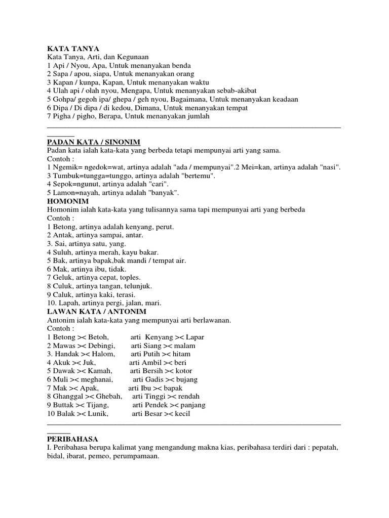 Kosakata dan Arti Bahasa Lampung | PDF | Seni & Disiplin Bahasa