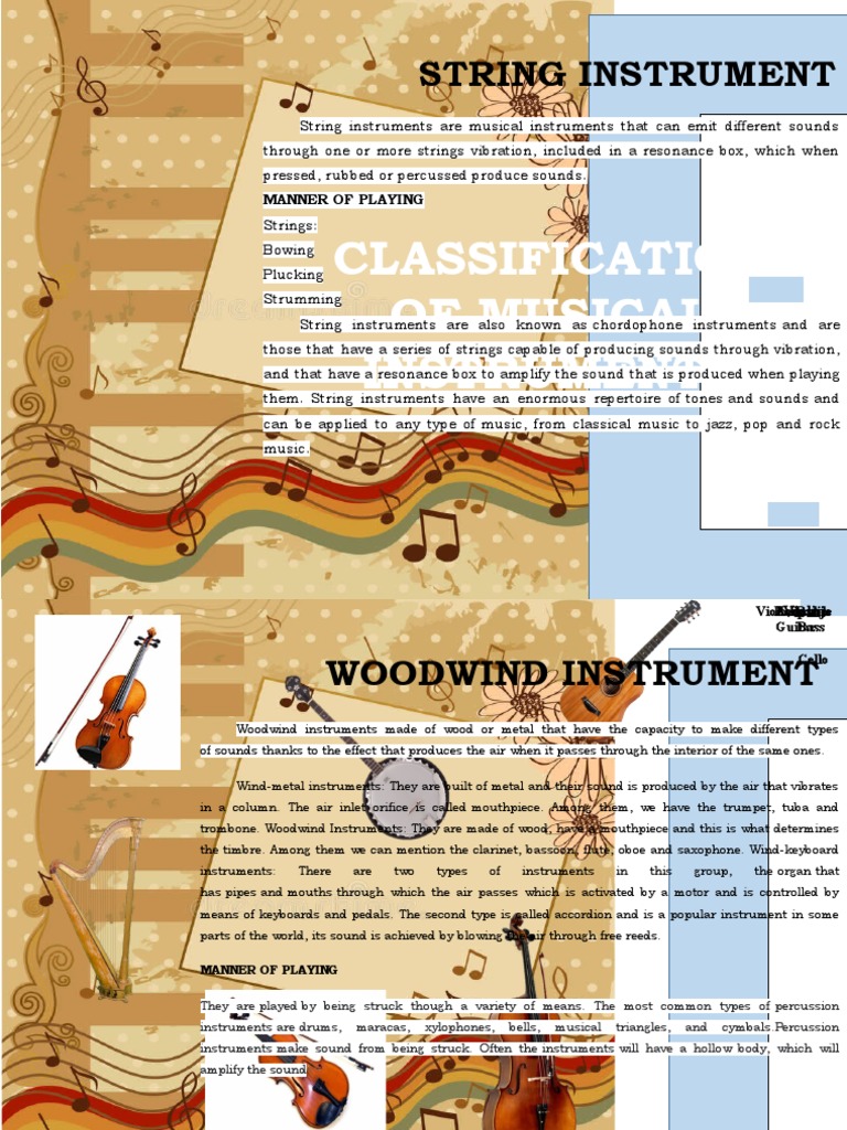 String Instrument: Classification of Musical Instruments | PDF | String ...