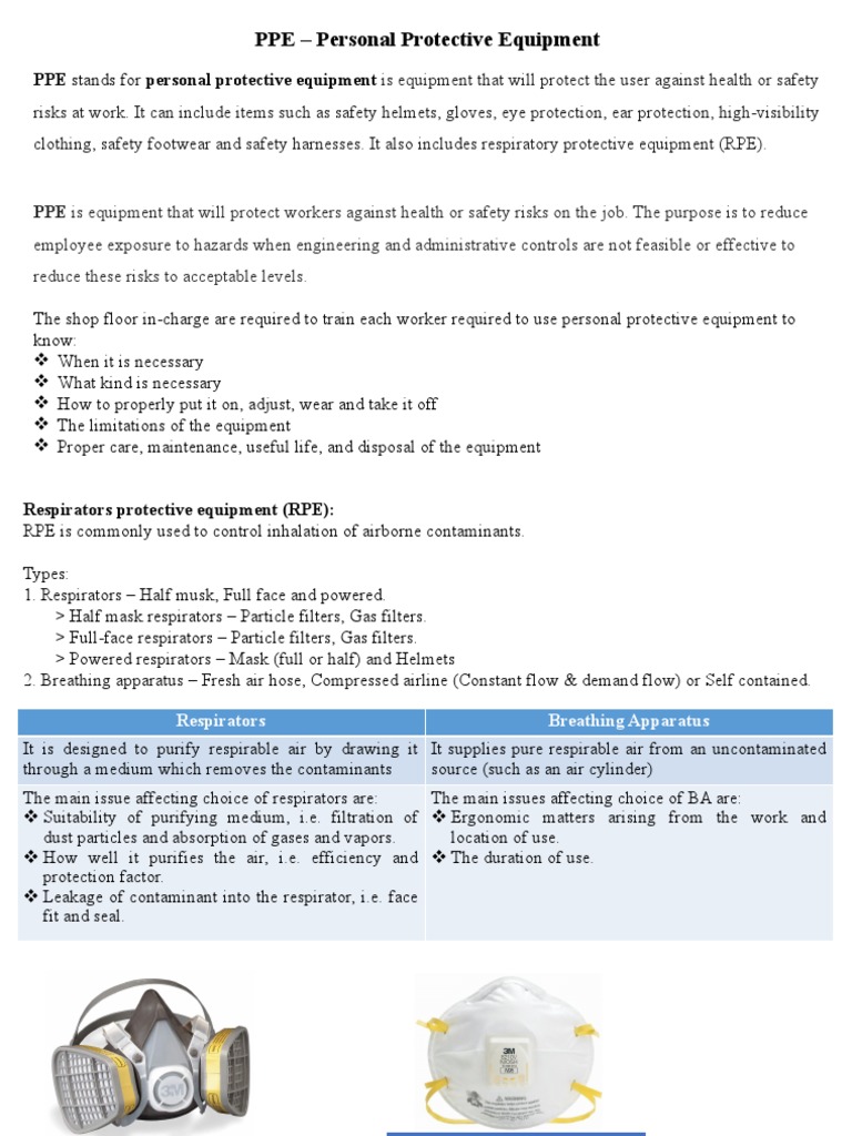 Selection of Right PPE | PDF | Personal Protective Equipment | Workplace