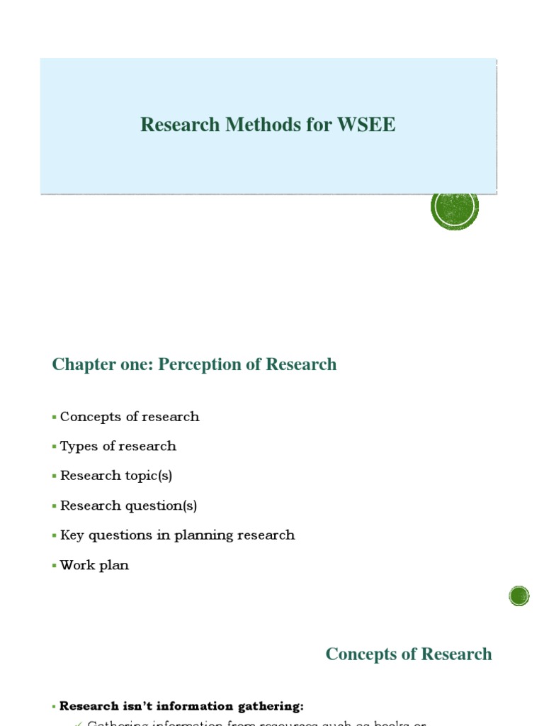 Research Methods For WSEE 1 | PDF | Theory | Case Study