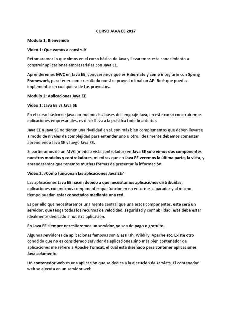 Curso Profesional de Java EE 2017 Platzi | PDF | Java (lenguaje de ...
