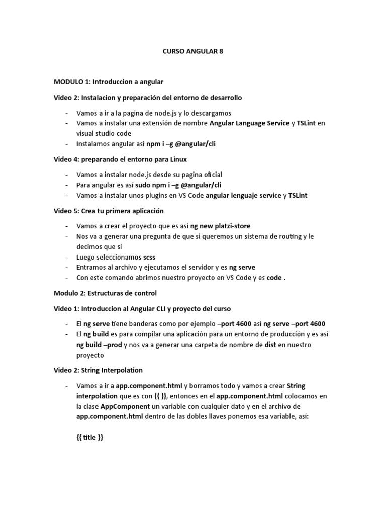Guia Angular | PDF | Constructor (Programación Orientada a Objetos) | Programación