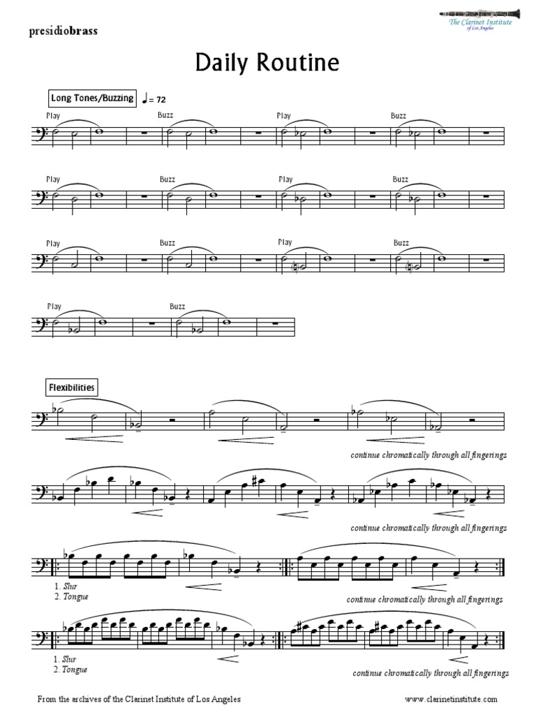 Trombone Daily Routine | PDF