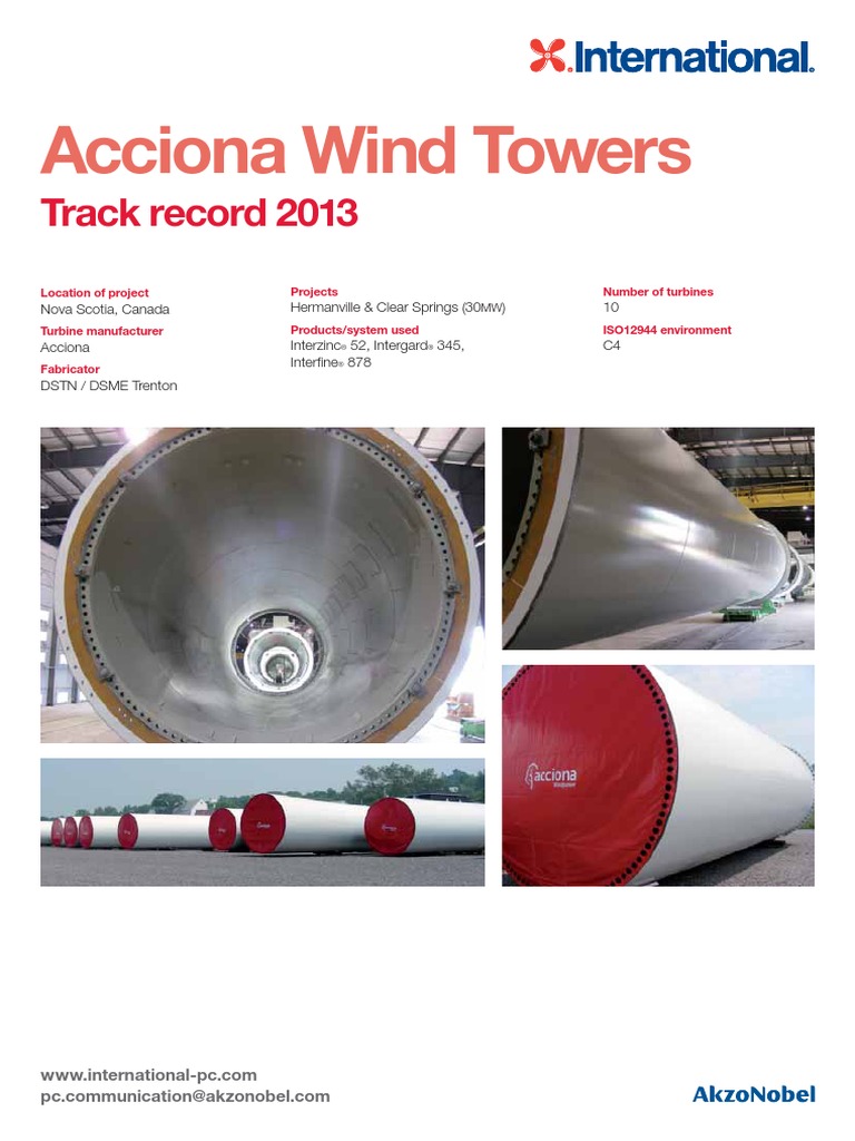 Acciona Wind Towers Track Record | PDF | Computers | Technology ...
