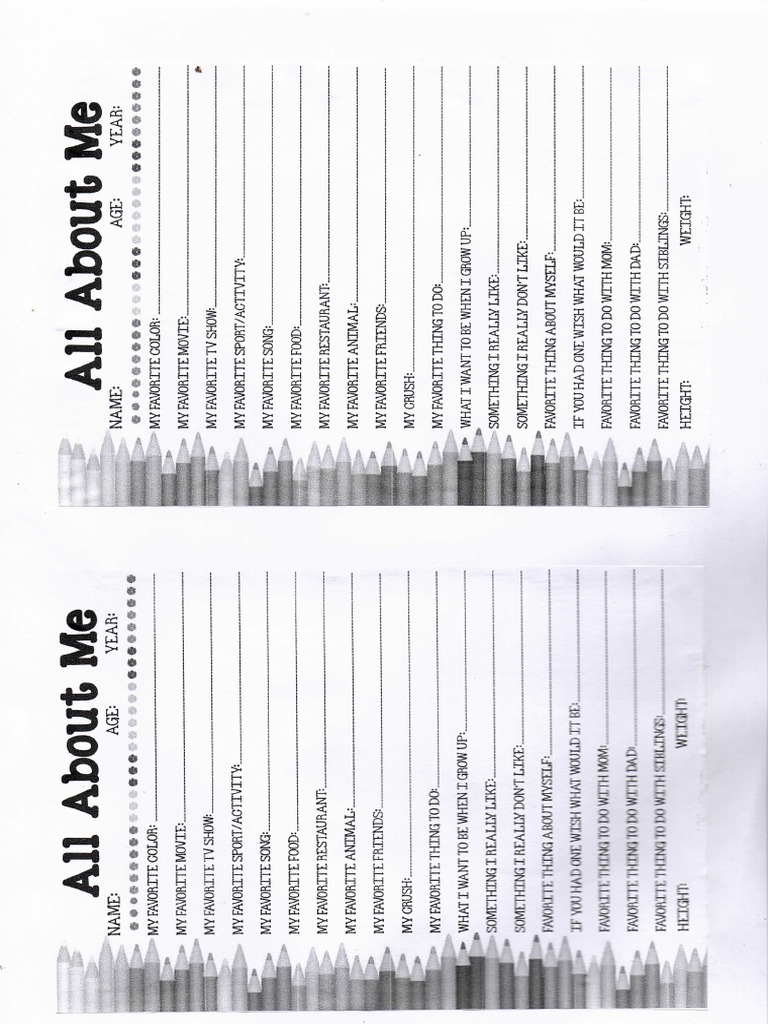 All About Me Quiz | PDF