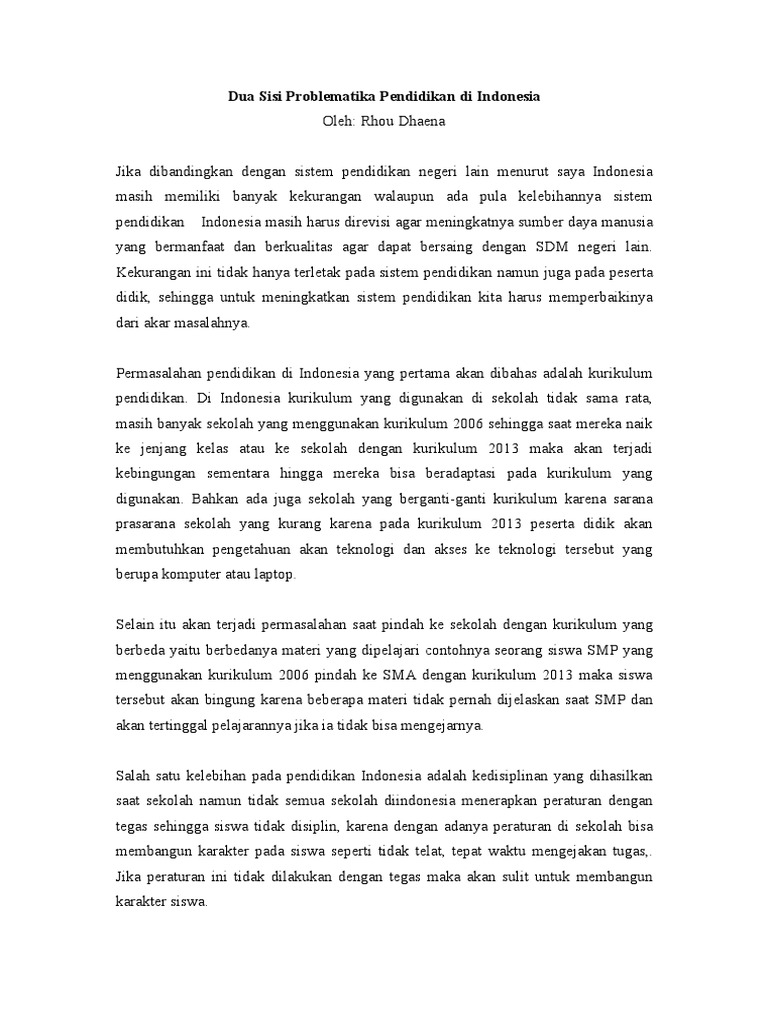 Essay Pendidikan 1 | PDF