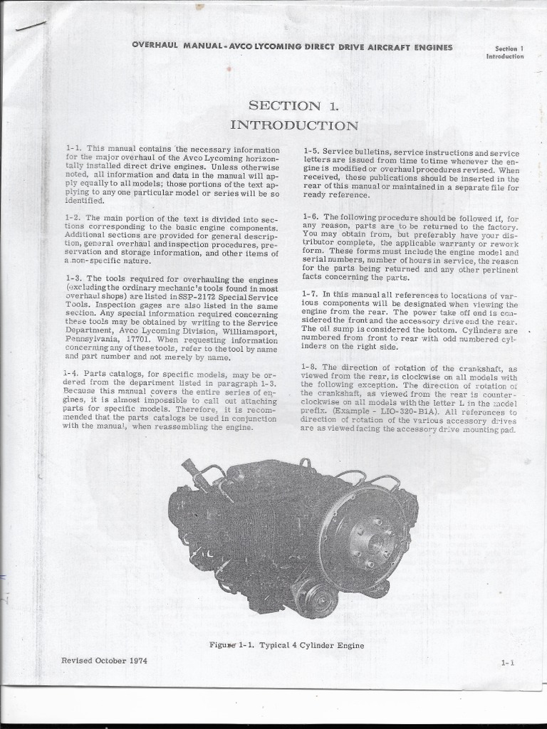 0verhaul Manual-Avco Lycoming Direct Drive Aircraft Engines | PDF