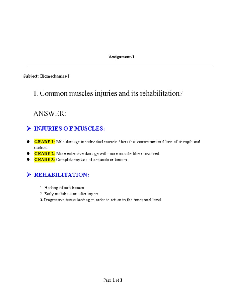 Biomechanics-I Assignment 1 | PDF
