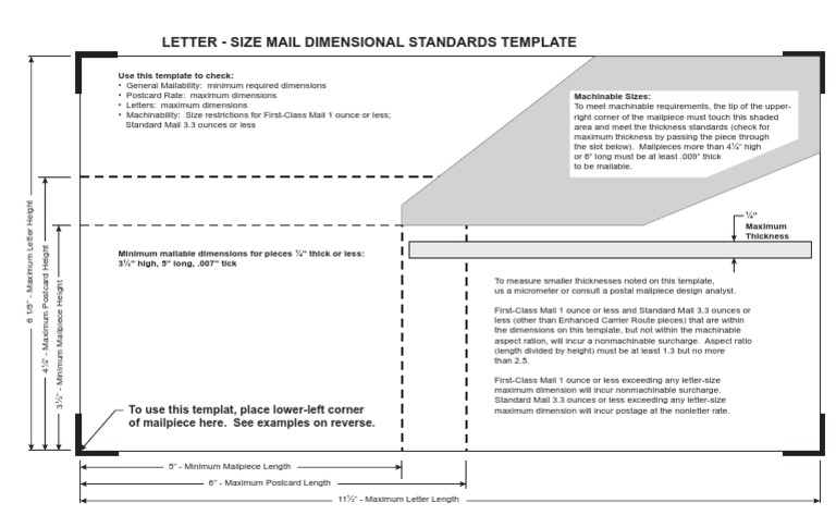 MAIL DIMENSIONAL STANDARDS TEMPLATE | PDF | United States Postal ...