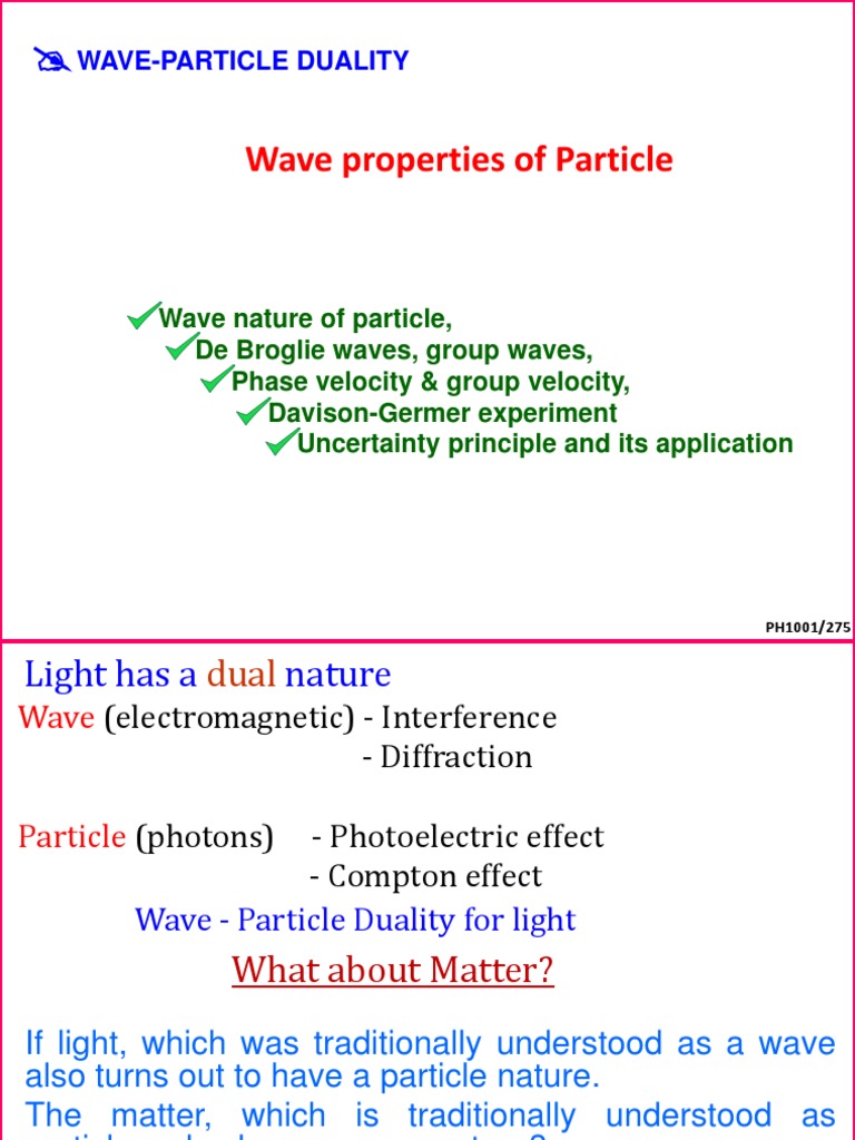 Wave Properties of Particle | PDF | Light | Electron