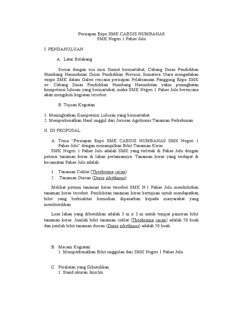 Contoh Proposal EXPO | PDF