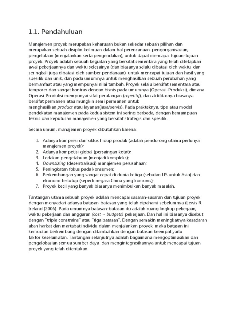 Manajemen Proyek Teknik Informatika | PDF