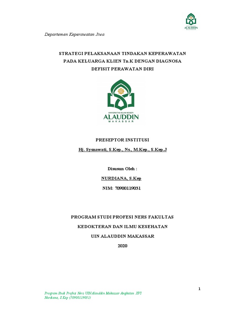 SPk-3 DEFISIT PERAWATAN DIRI | PDF