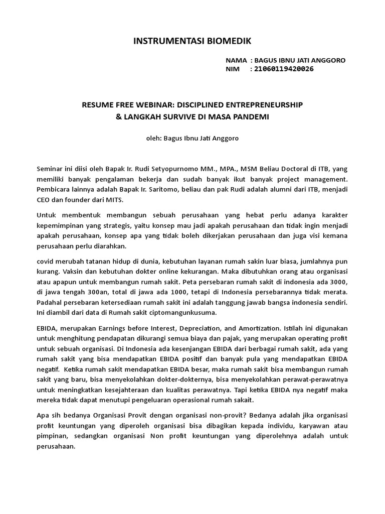 Resume Webinar Undip | PDF