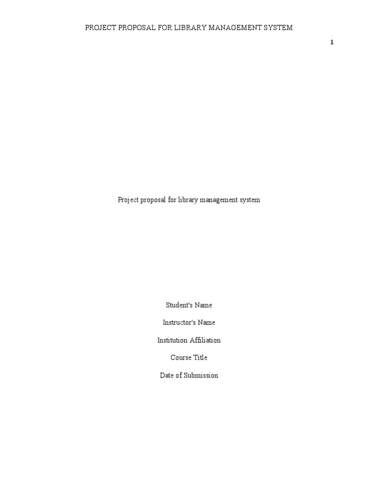 Library Management System Proposal | PDF