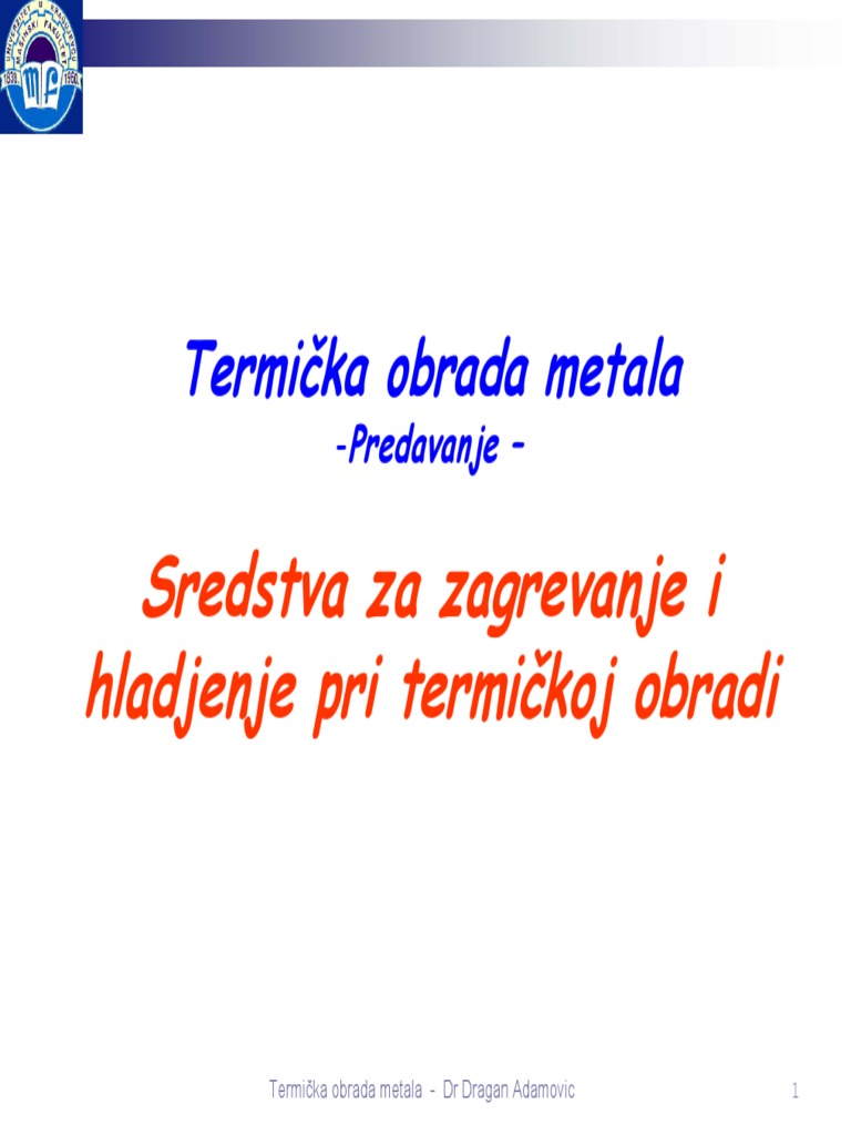Sredstva - Za - Zagrevanje - I - Hladjenje-Termicka Obrada | PDF