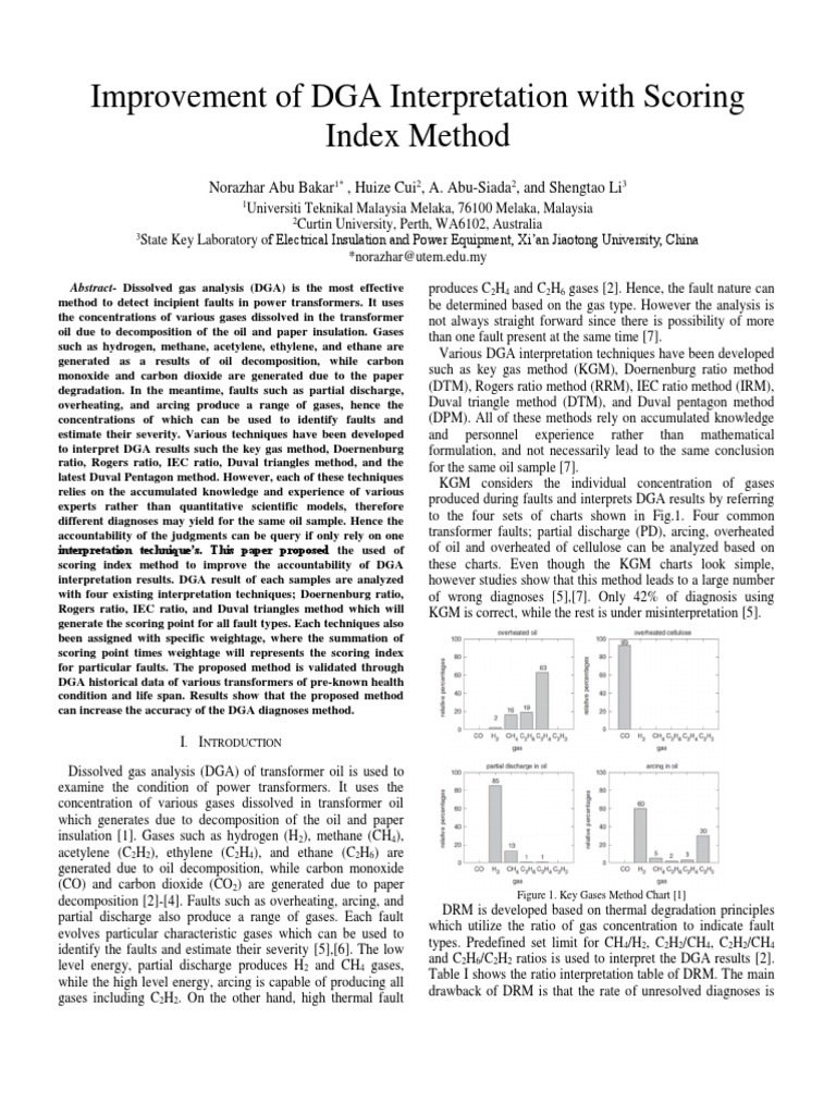 Improvement of DGA Interpretation With Scoring Index Method | PDF ...