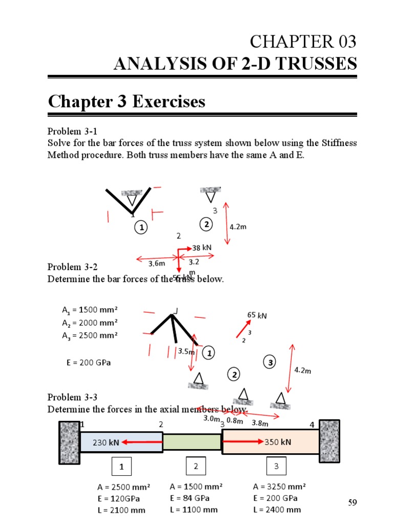 Chapter 3 Exercises | PDF | Truss | Structural Engineering