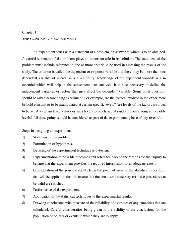 Chapter 1 | PDF | Experiment | Analysis Of Variance