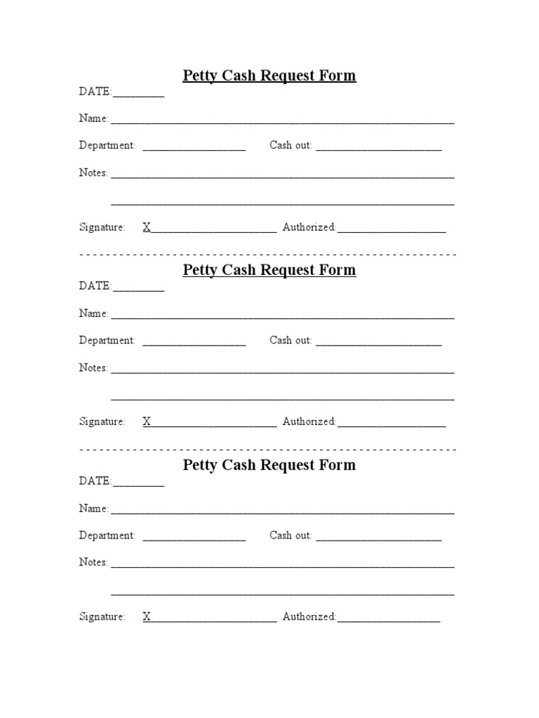 Petty Cash Request Form Petty Cash Template | Free Word Templates