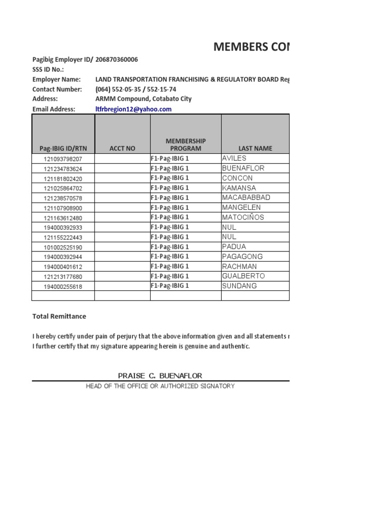 Members Contribution Remittance Form (MCRF) | PDF | Business