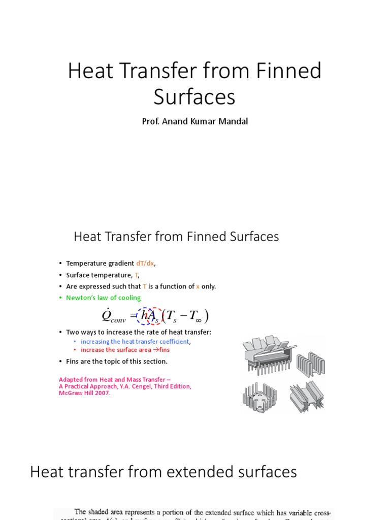 Heat Transfer From Finned Surfaces | PDF