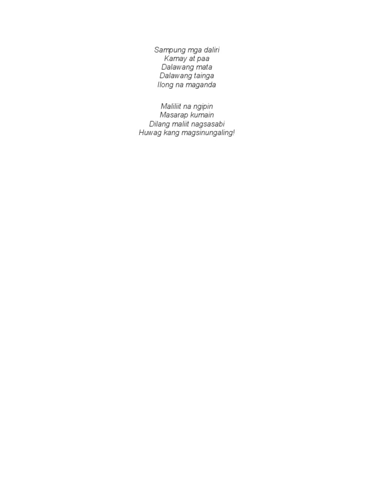 Sampung Mga Daliri | PDF