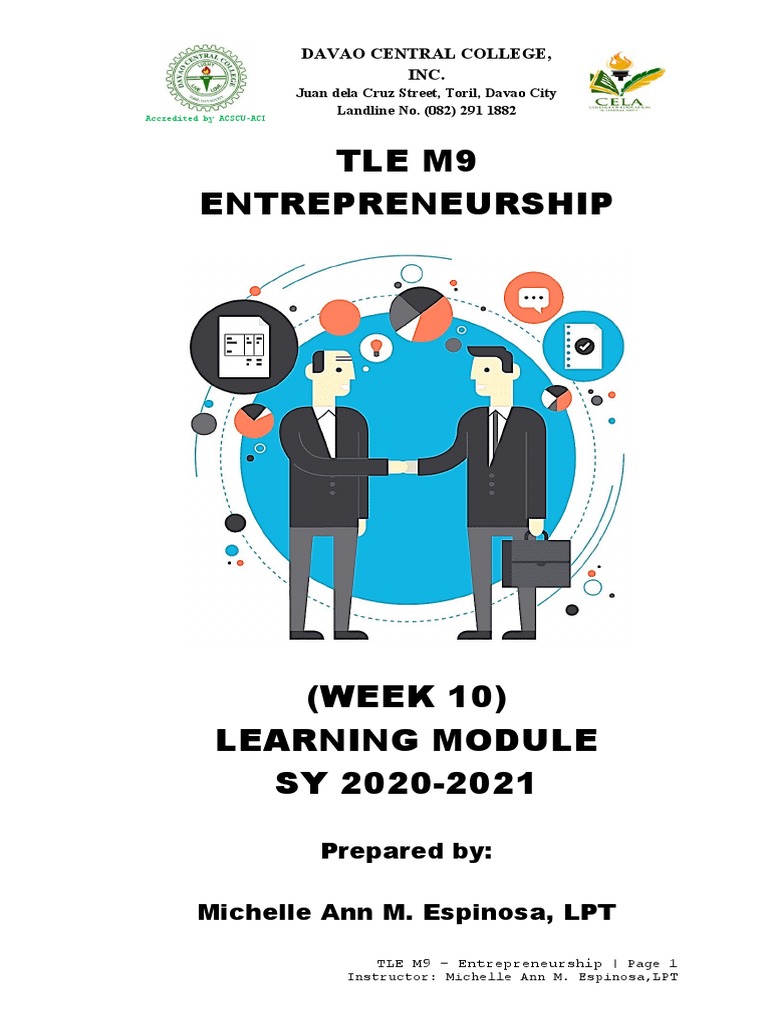 TLE M9 Week 10 Learning Material | PDF | Sole Proprietorship | Entrepreneurship