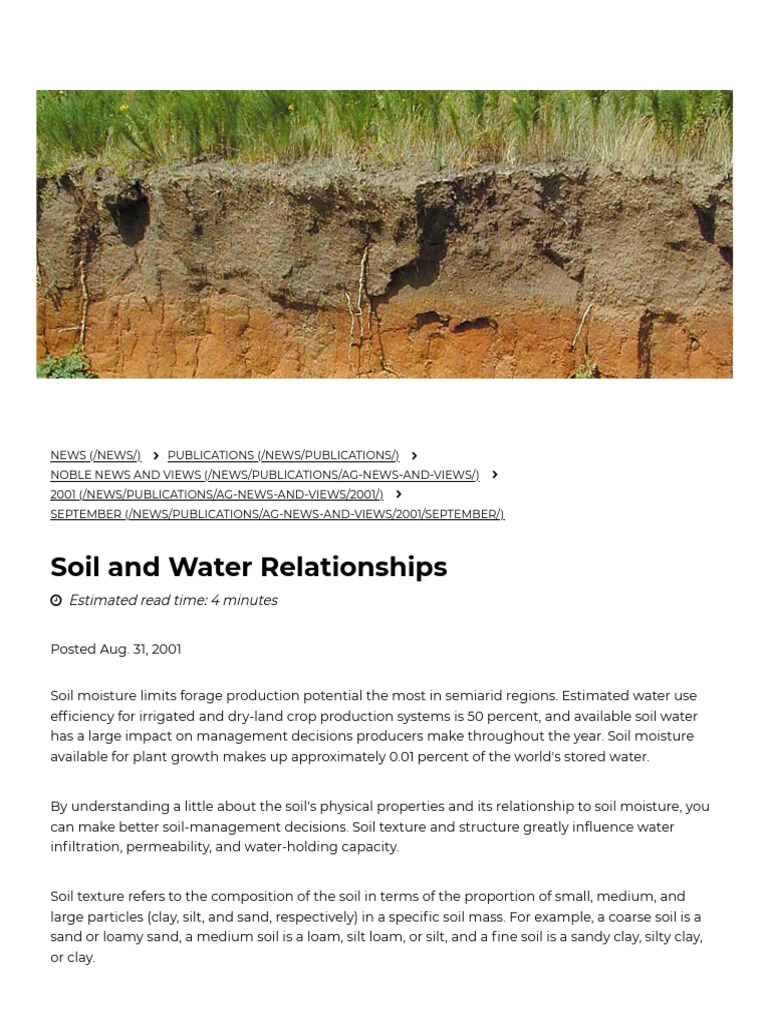 Soil and Water Relationships | PDF