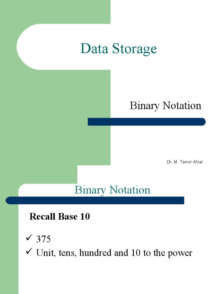 Data Storage: Binary Notation | PDF