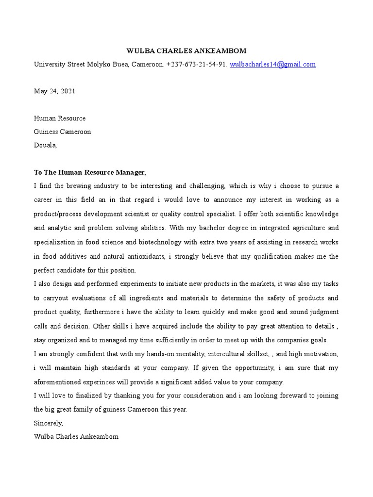 Sample of Motivational Letter | PDF | Career & Growth