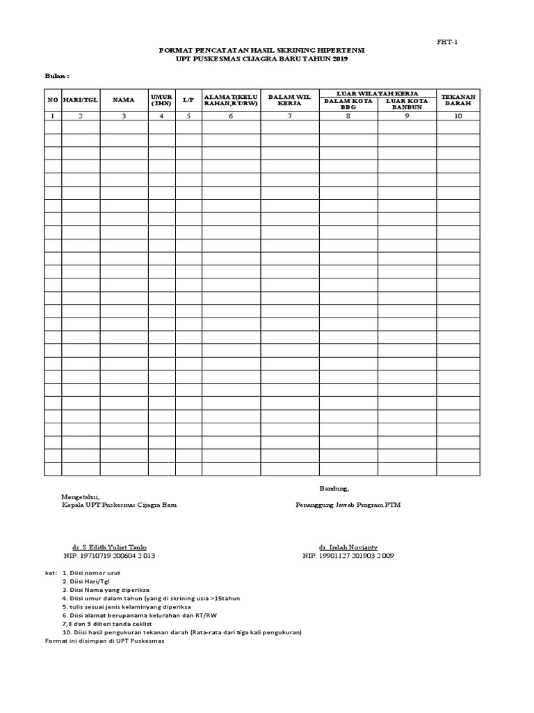Form Skrining Hipertensi | PDF