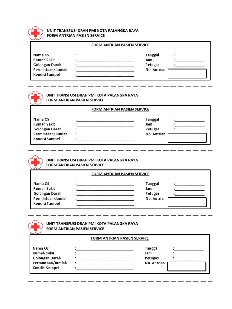 Form Antrian Pasien Service | PDF | Pengelolaan Keuangan & Uang
