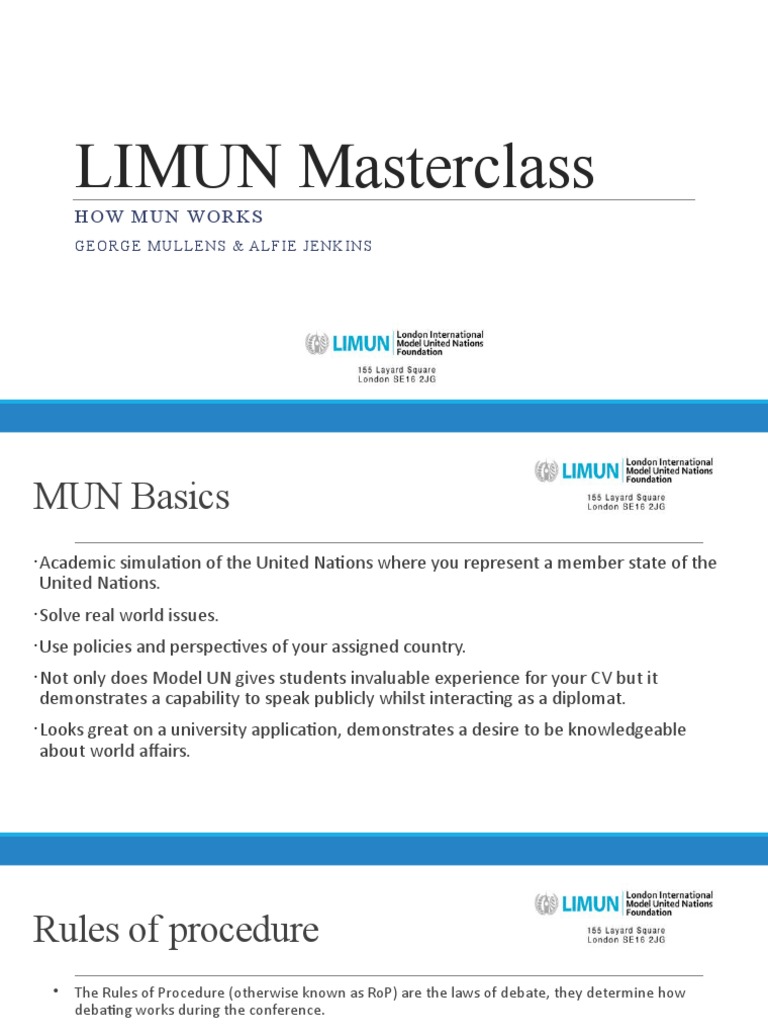 LIMUN Guide: Understanding MUN Basics | PDF | United Nations ...