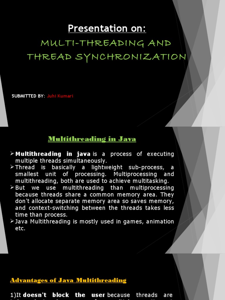 Presentation On:: Multi-Threading and Thread Synchronization | PDF | Thread (Computing) | Method ...