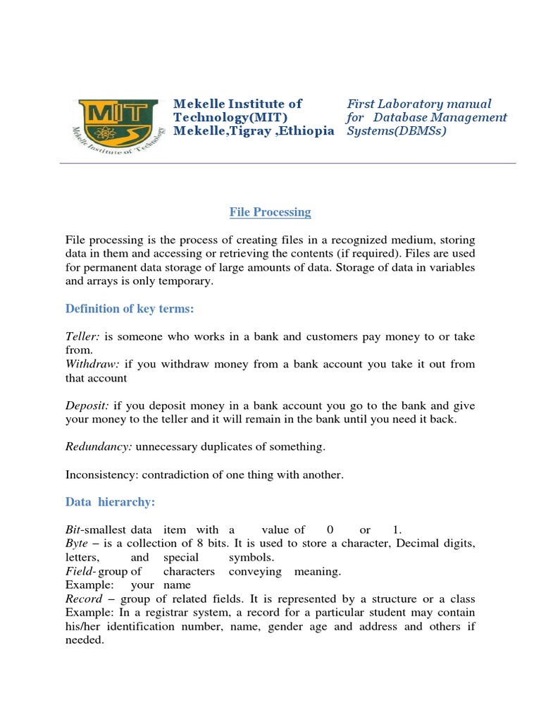 Mekelle Institute of Technology (MIT) Mekelle, Tigray, Ethiopia | PDF ...