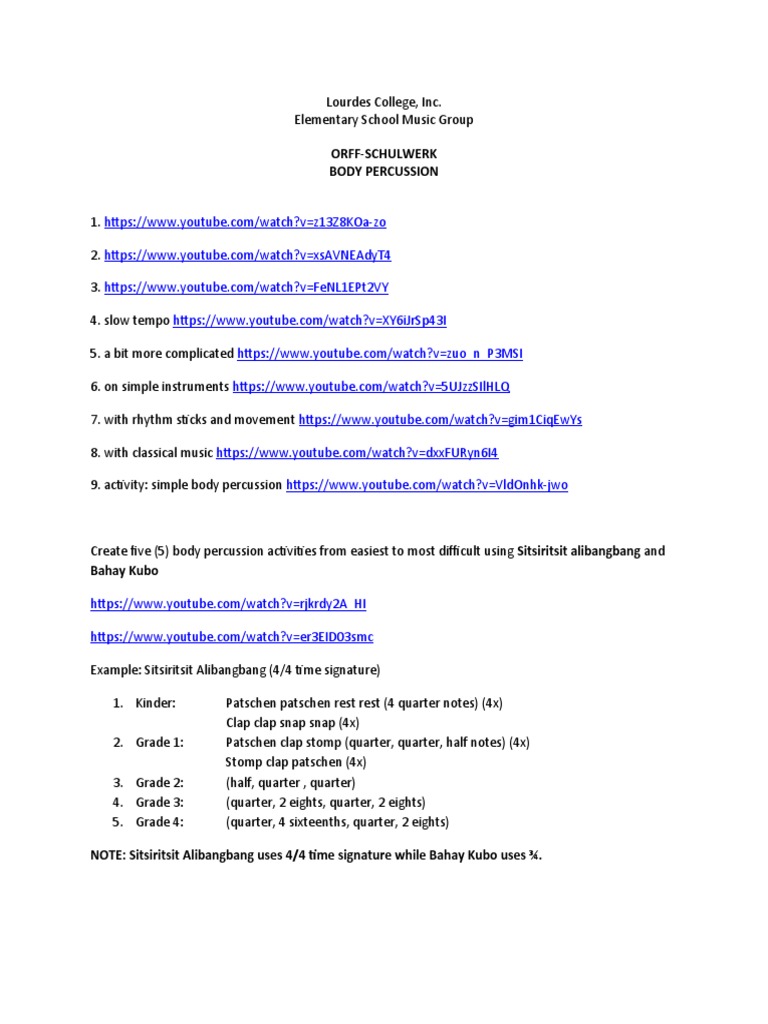 Body Percussion PT | PDF