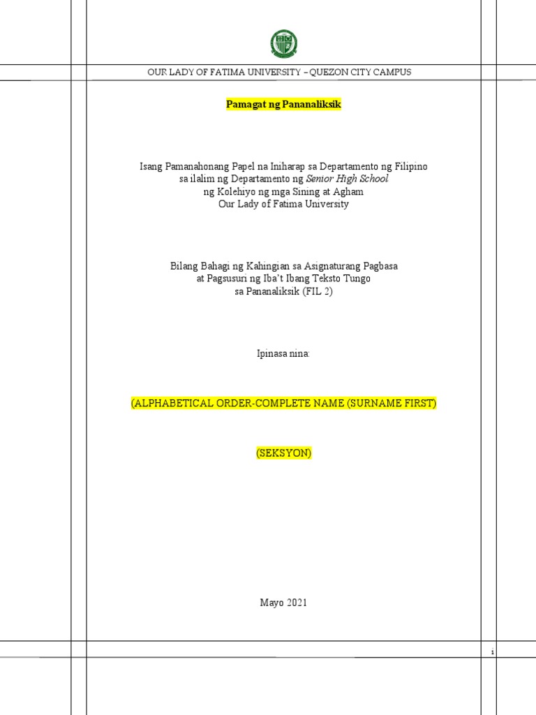 Preliminaryong Pahina | PDF