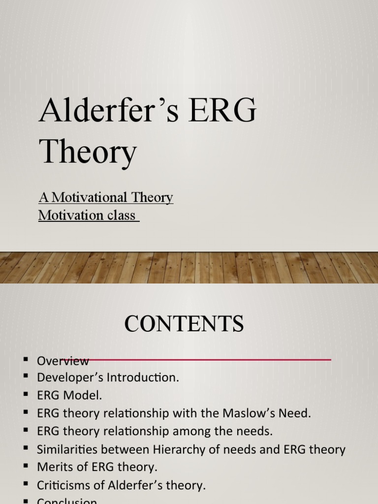 Understanding Alderfer's ERG Theory | PDF | Motivation | Motivational