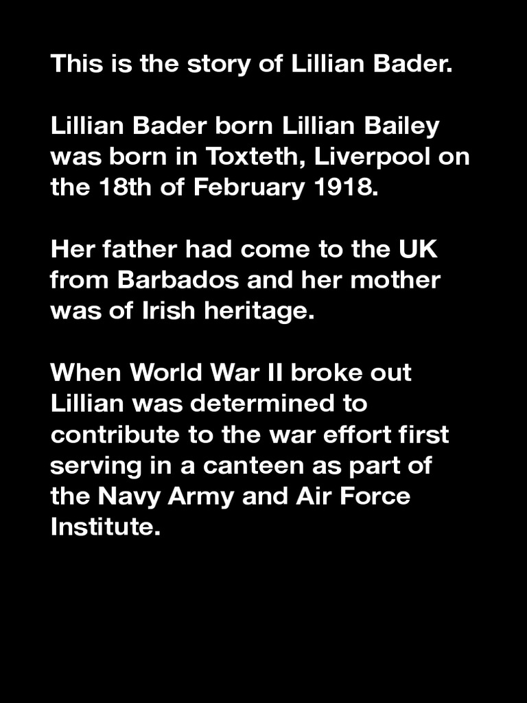 Lillian Bader History Overview | PDF