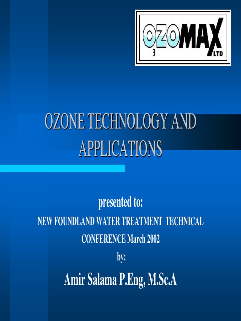 Ozone Technology and Applications | PDF | Ozone | Disinfectant
