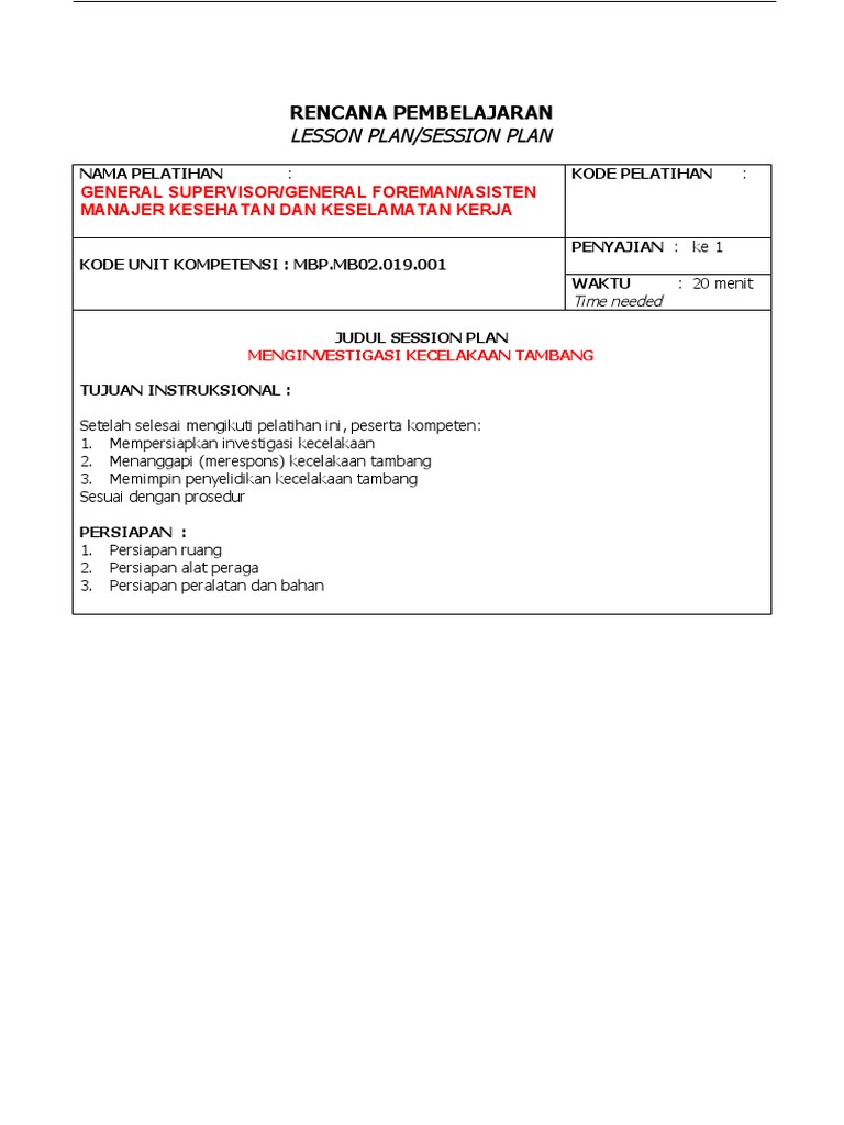 Contoh Lesson Plan | PDF