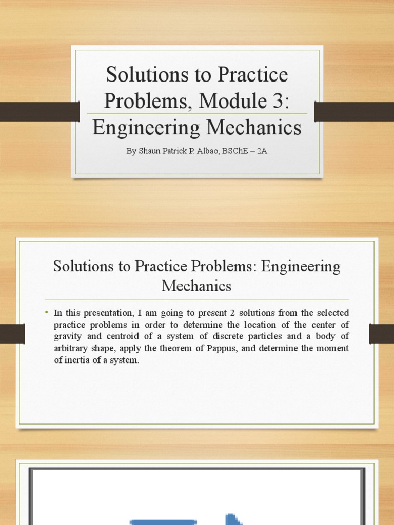 Solutions To Practice Problems, Module 3: Engineering Mechanics | PDF | Triangle | Area