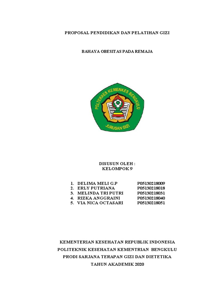 PROPOSAL PENDIDIKAN DAN PELATIHAN GIZI Baru | PDF | Kesehatan Holistik