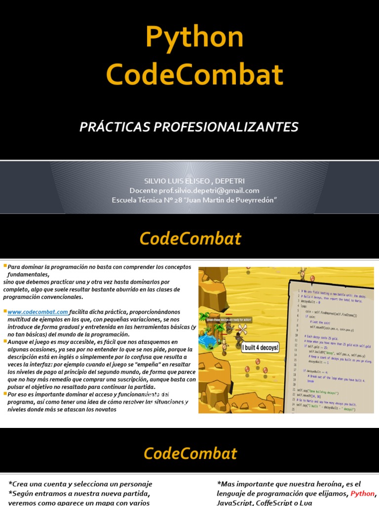 Python CodeCombat | PDF | Python (lenguaje de programación) | Programación de computadoras