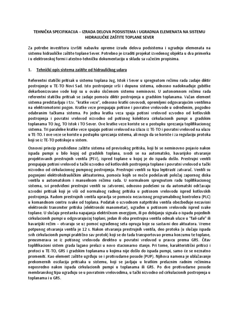 Tehnicke Specifikacije 1-25-21 1 | PDF