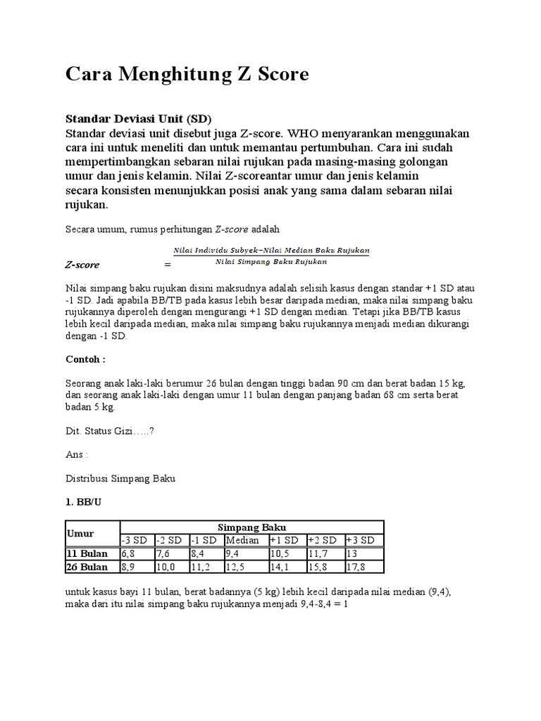 Cara Menghitung Skor Z | PDF