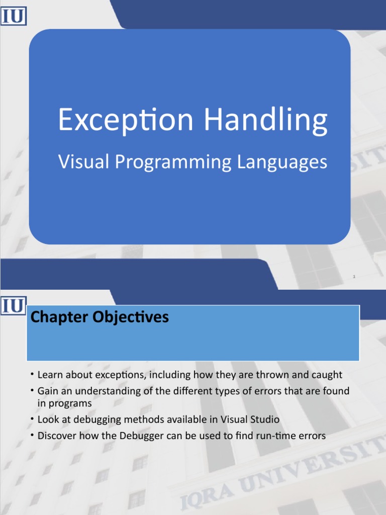 Exception Handling: Visual Programming Languages | PDF | Debugging ...